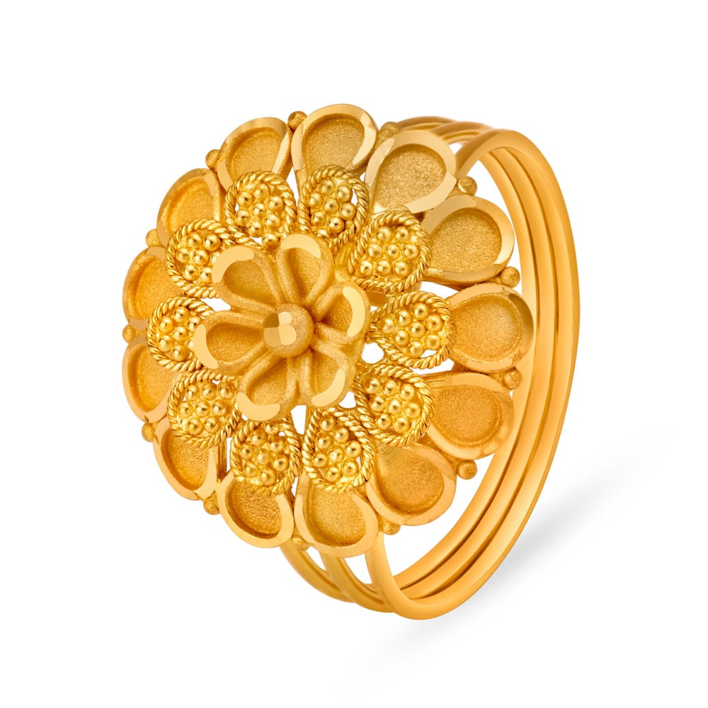 Buy Gorgeous Floral Gold Finger Ring at Best Price | Tanishq US