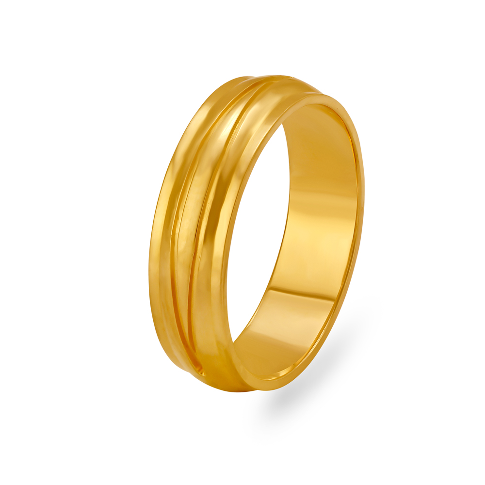 Buy Sophisticated Ridged Gold Ring for Men at Best Price | Tanishq US