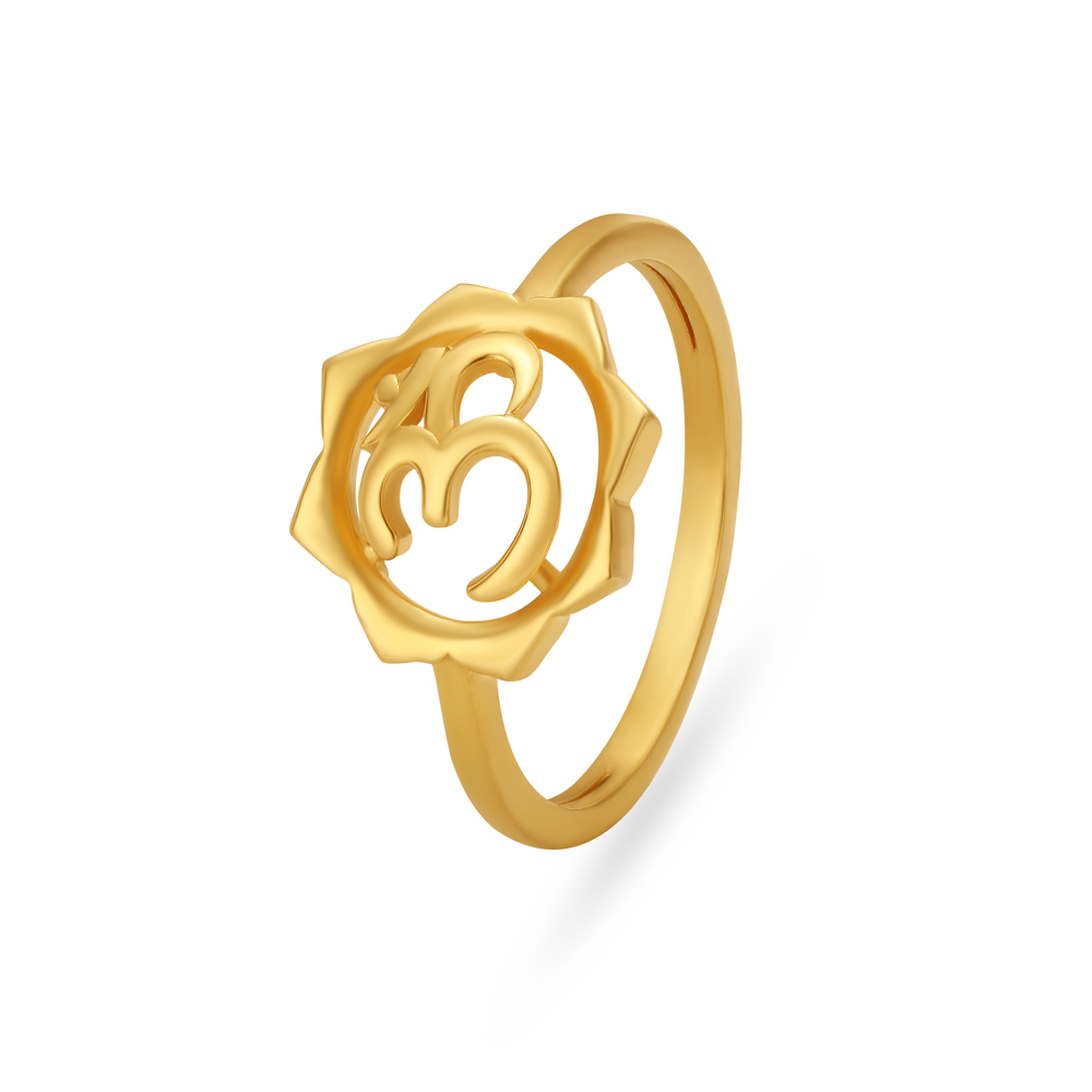 Buy Carved Om Gold Finger Ring For Kids at Best Price | Tanishq US