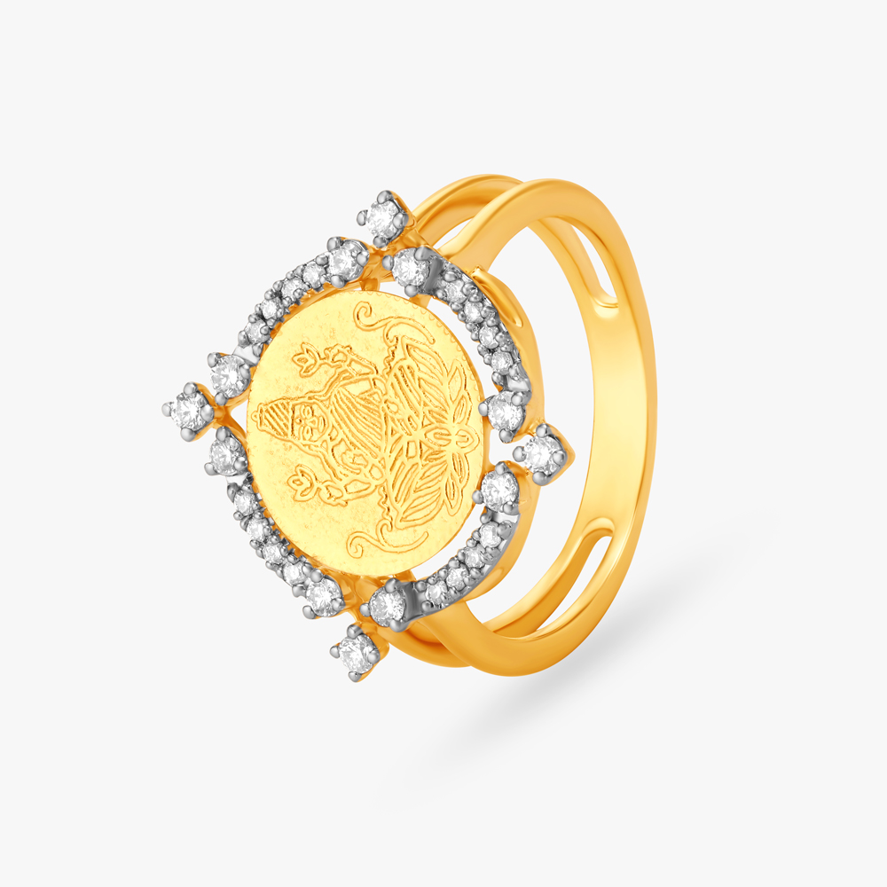 Buy Devotional Diamond Signet Ring at Best Price | Tanishq US