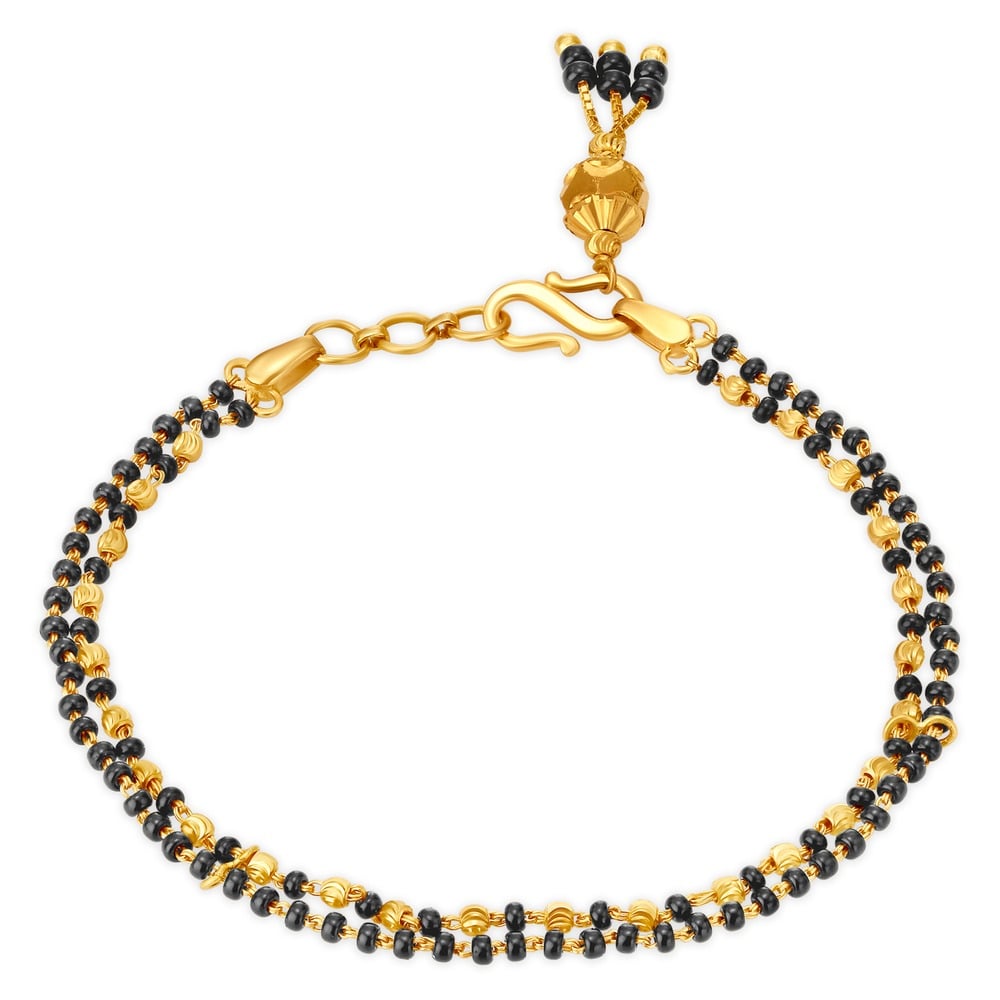 Buy Two Line Loose Black Bead and Gold Bracelet at Best Price | Tanishq US