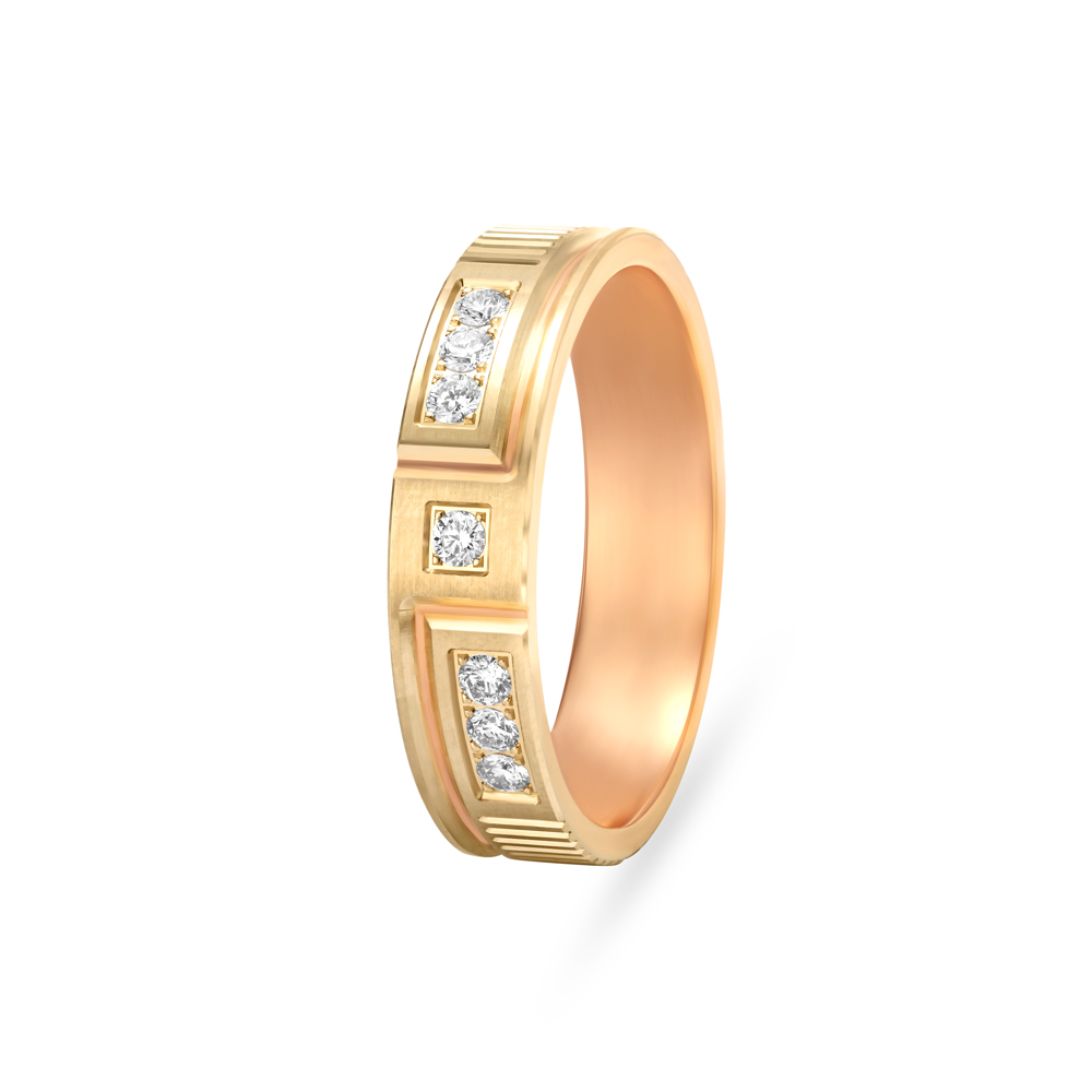 Buy Sleek Gold Diamond Finger Band at Best Price | Tanishq US