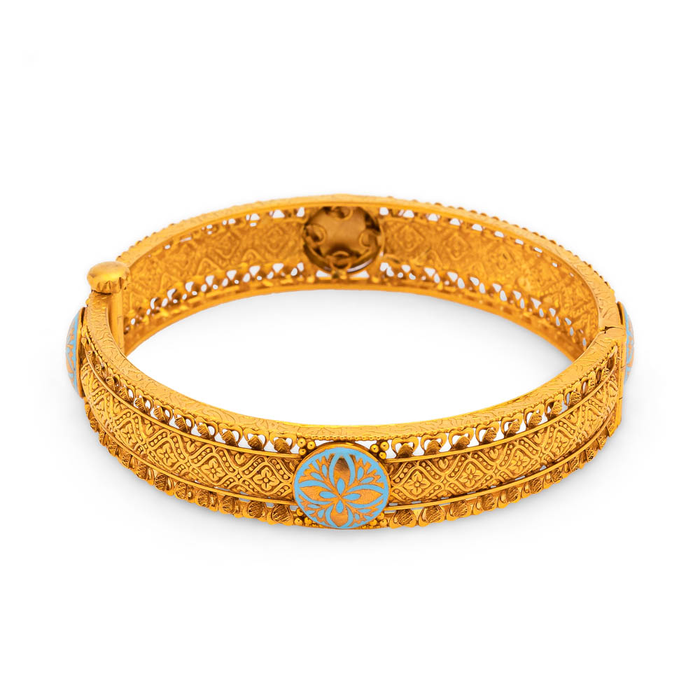 Buy Blue Bliss Gold Bangle at Best Price | Tanishq US
