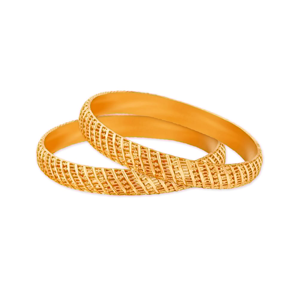 Buy Astounding 22 Karat Yellow Gold Beaded Bangle at Best Price ...