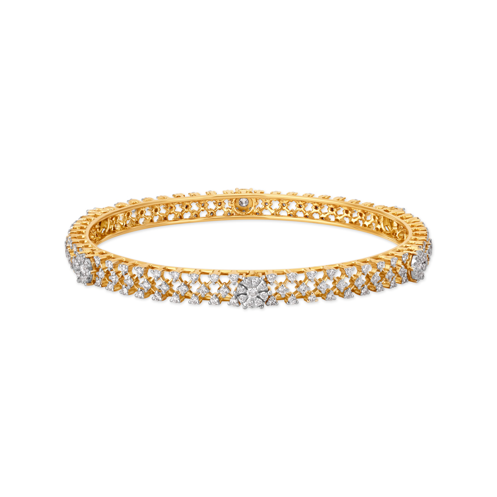 Buy Glorious Diamond Bangle in Yellow and White Gold at Best Price | Tanishq US