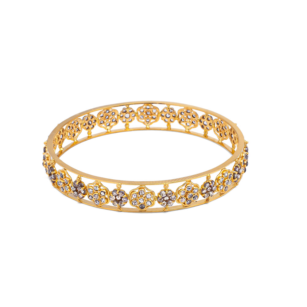 Buy Gleaming Gold Polki Bangle at Best Price | Tanishq US