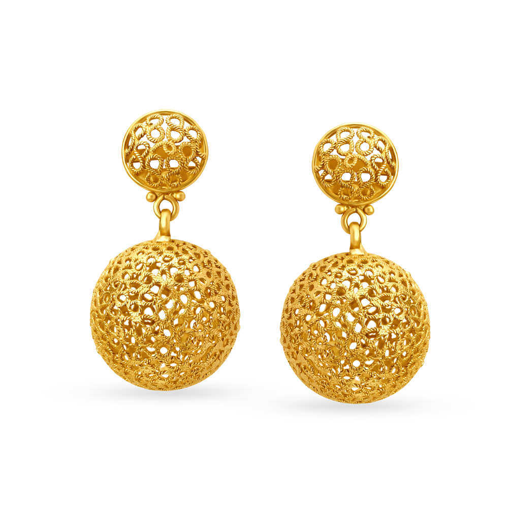 Buy Majestic Goblet Gold Drop Earrings at Best Price | Tanishq US