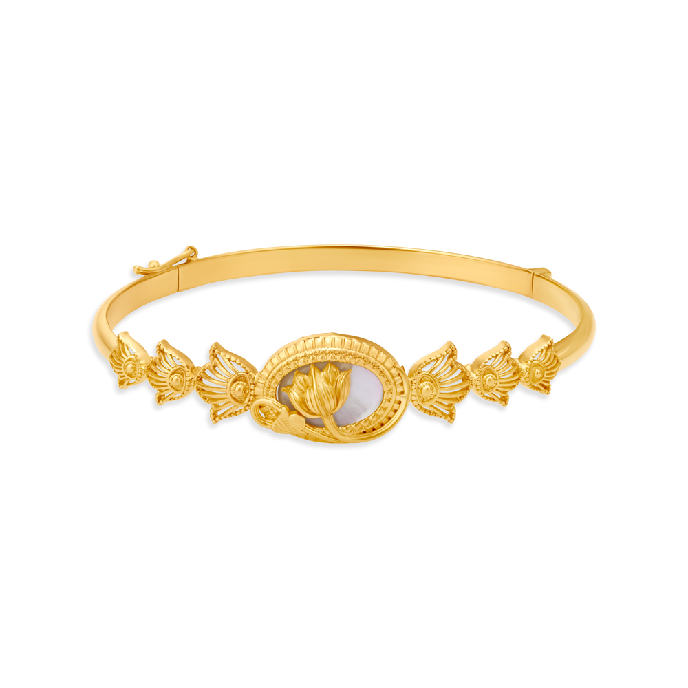 Buy Enchanting Tulip Gold Bangle at Best Price | Tanishq US