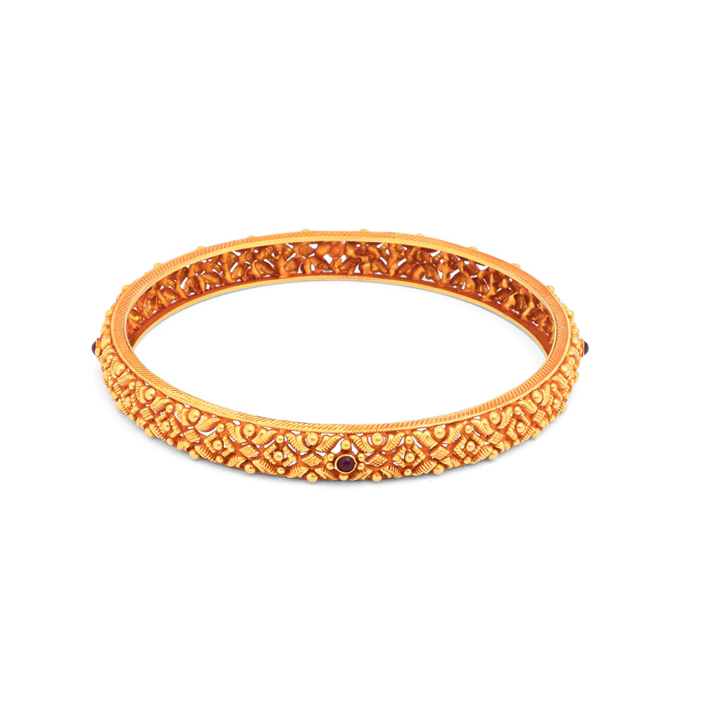 Buy Intricate Motif Gold Bangle at Best Price | Tanishq US