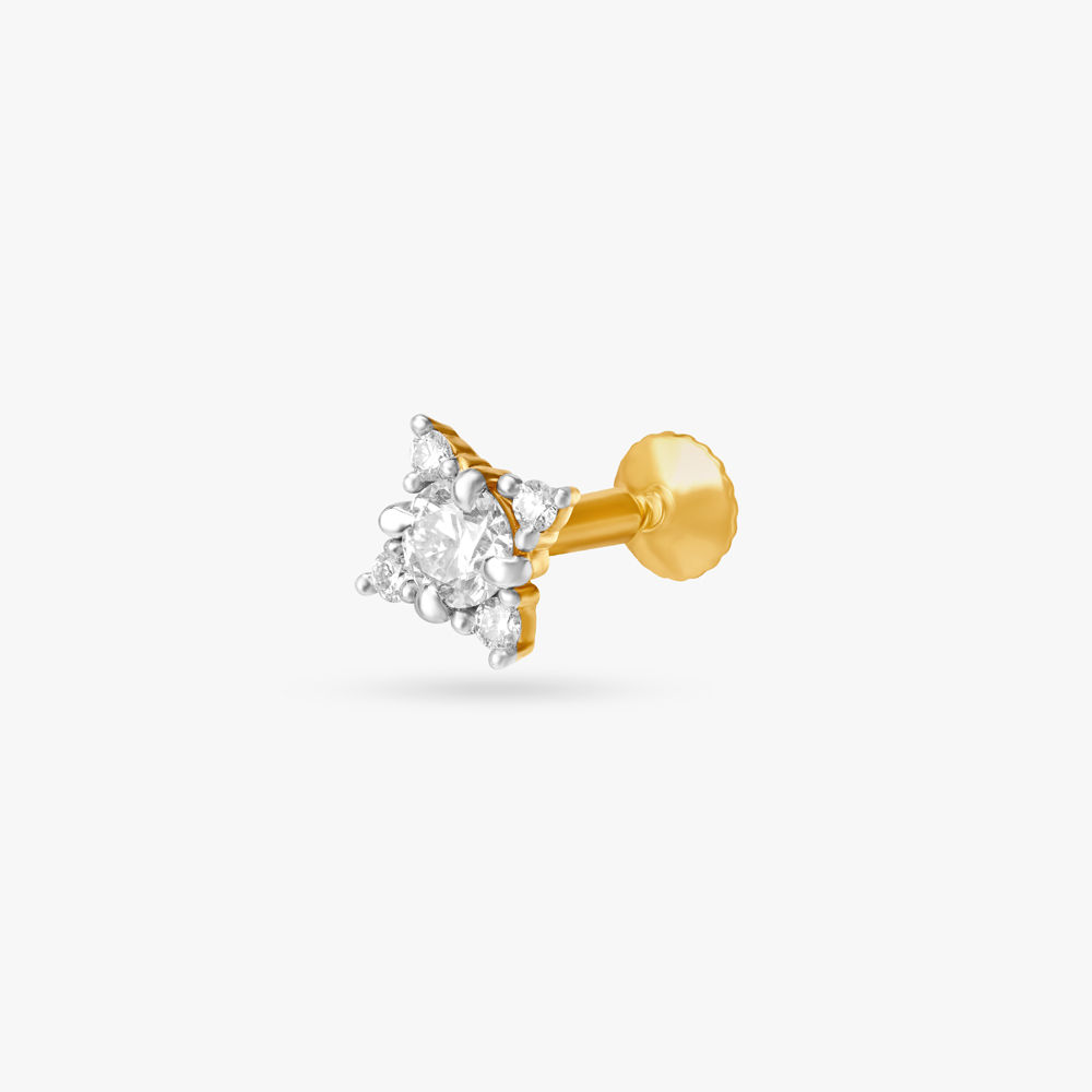 Buy Stylish Gold and Diamond Nose Pin at Best Price | Tanishq US