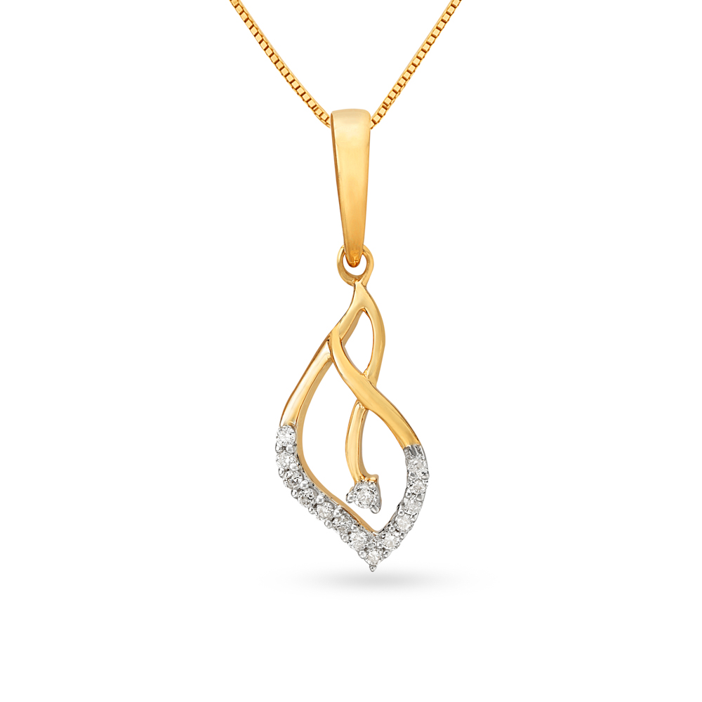 Buy Contemporary Serene Leaf Pattern Diamond Pendant at Best Price ...