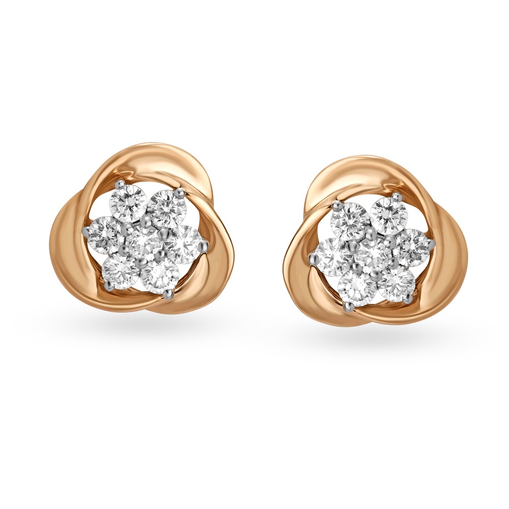 Buy Riveting 18 Karat Rose Gold And Diamond Studs at Best Price ...