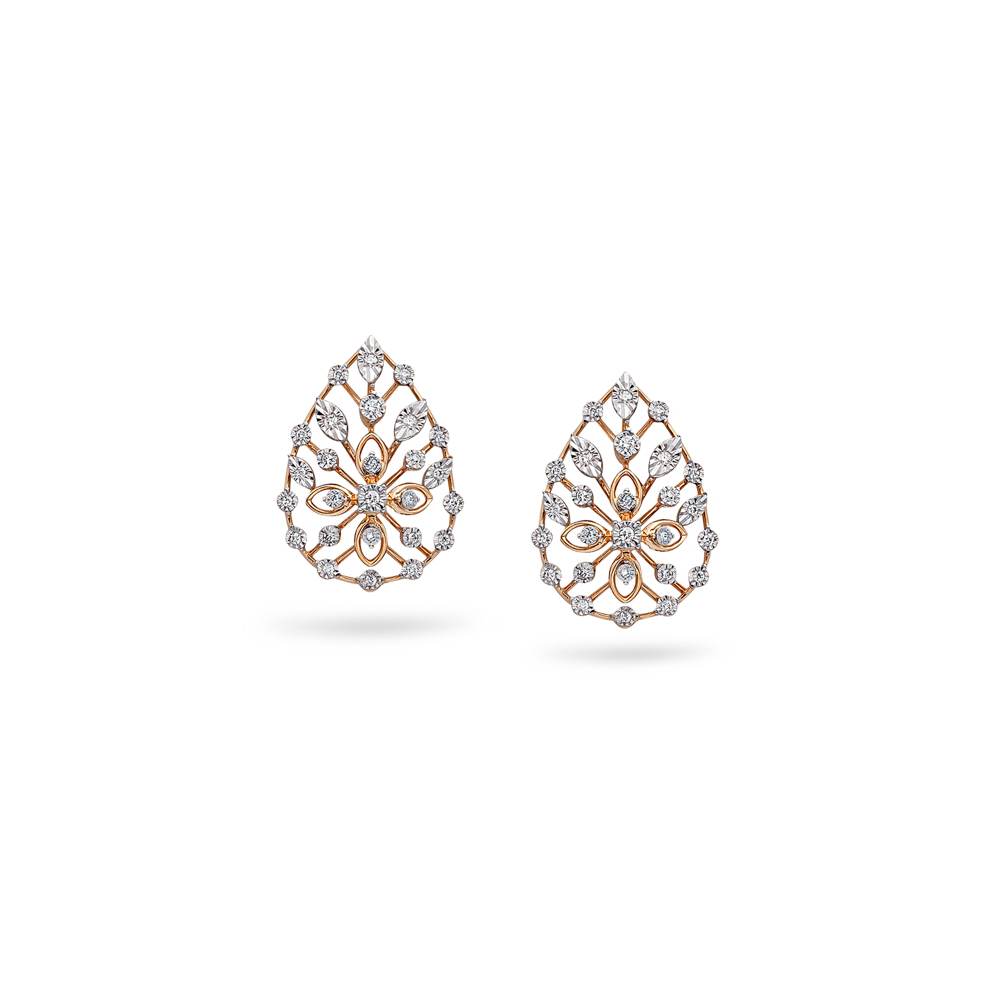 Buy Ethereal Pear Essence Diamond Studs at Best Price | Tanishq US
