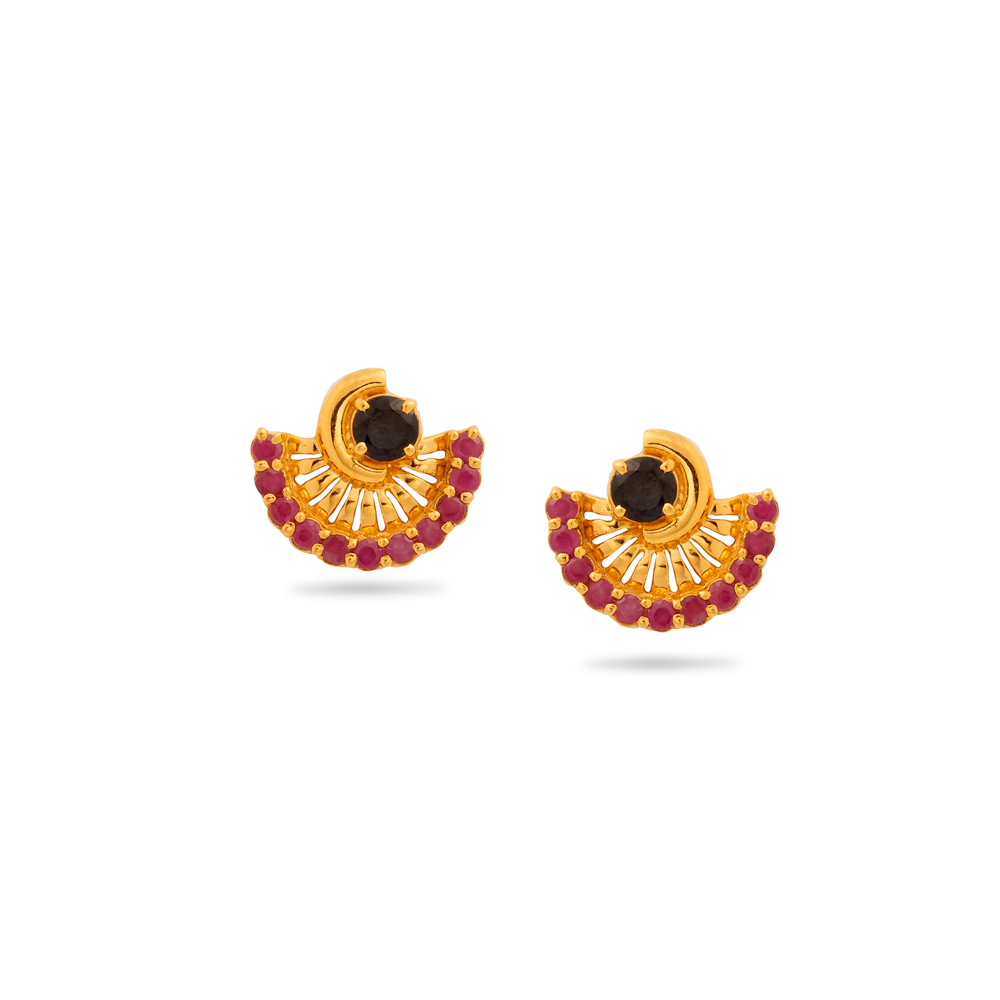 Buy Ruby Radiance Gold Stud Earrings at Best Price | Tanishq US