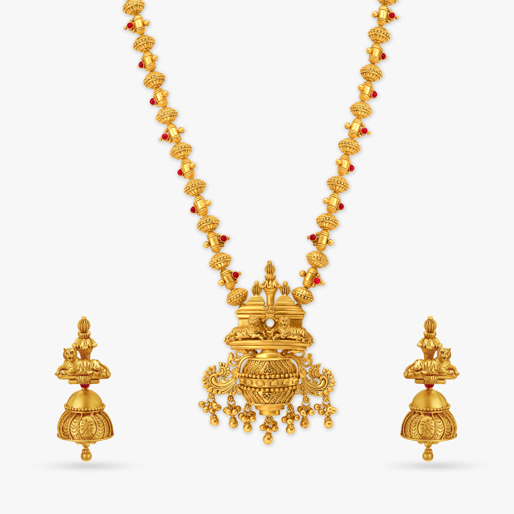 Buy Golden Age Necklace Set at Best Price | Tanishq US