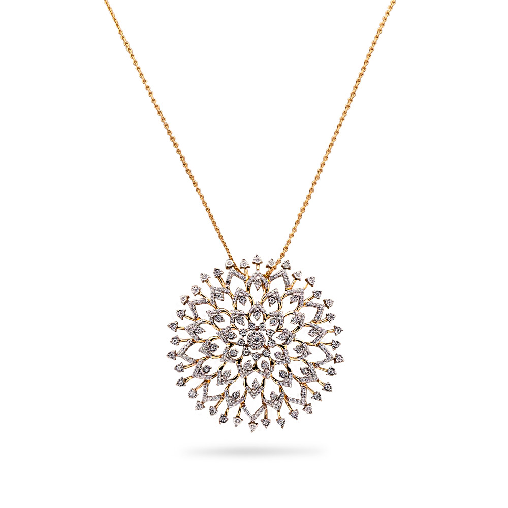 Buy Dahlia Diamond Pendant with Chain at Best Price | Tanishq US