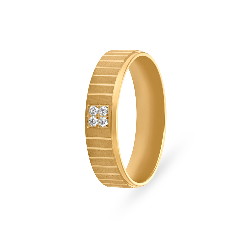 Buy Sophisticated 4 Stone Geometric Diamond Gold Finger Ring at Best ...