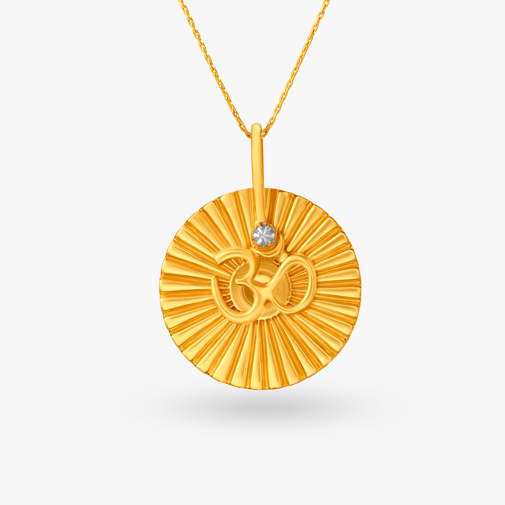 Buy Pious Om Halo Pendant for Kids at Best Price | Tanishq US