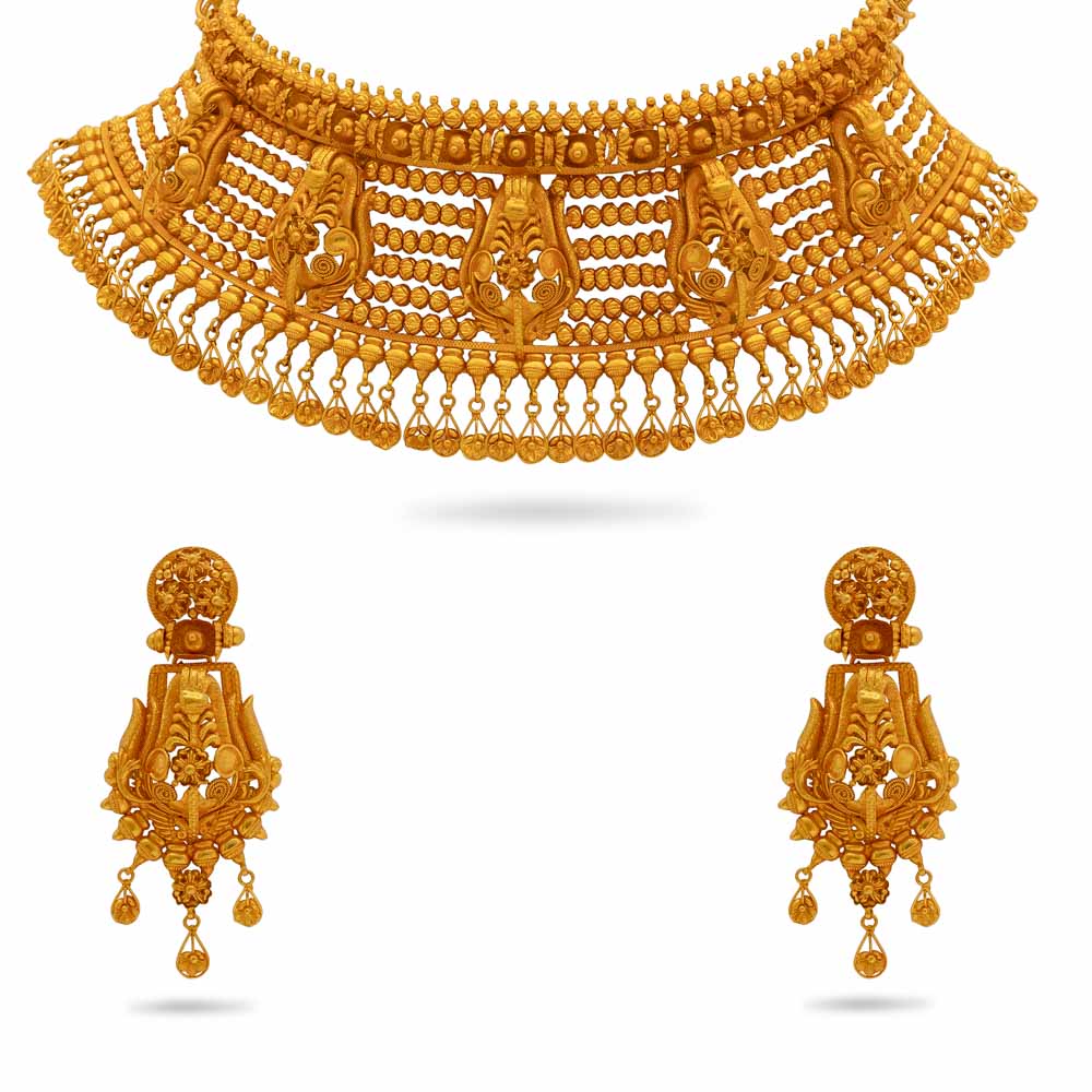 Buy Majestic Heirloom Gold Necklace and Earring Set at Best Price ...