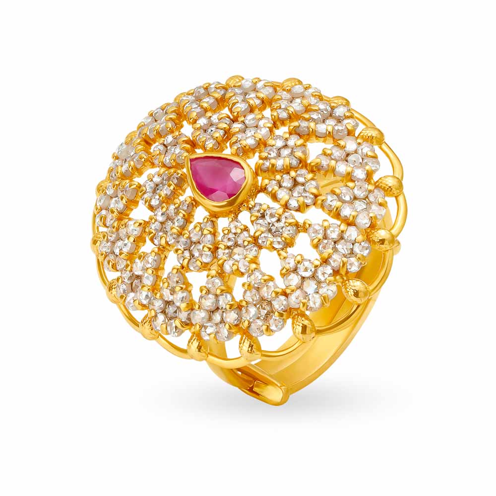 Buy luxurious Cocktail Gold Finger Ring at Best Price | Tanishq US