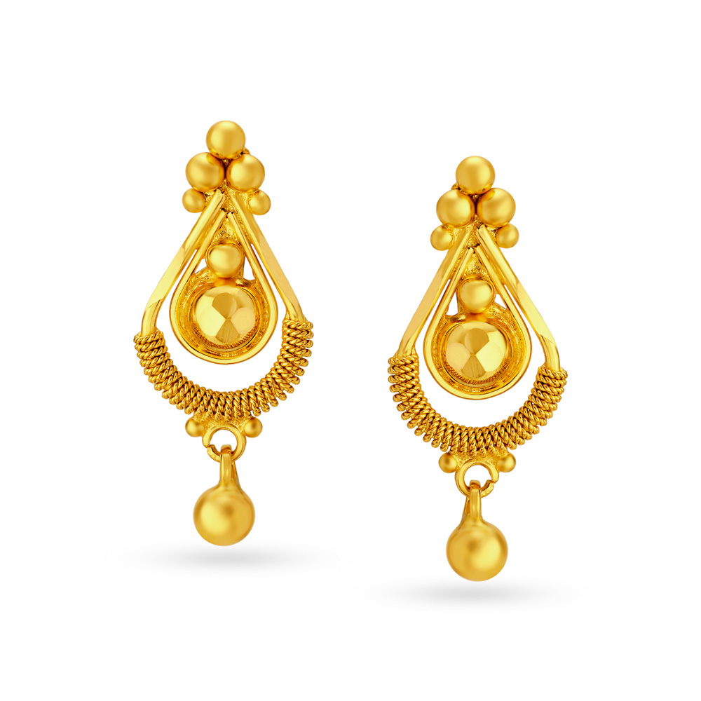 Buy Unique Enchanting Gold Drop Earrings at Best Price Tanishq US