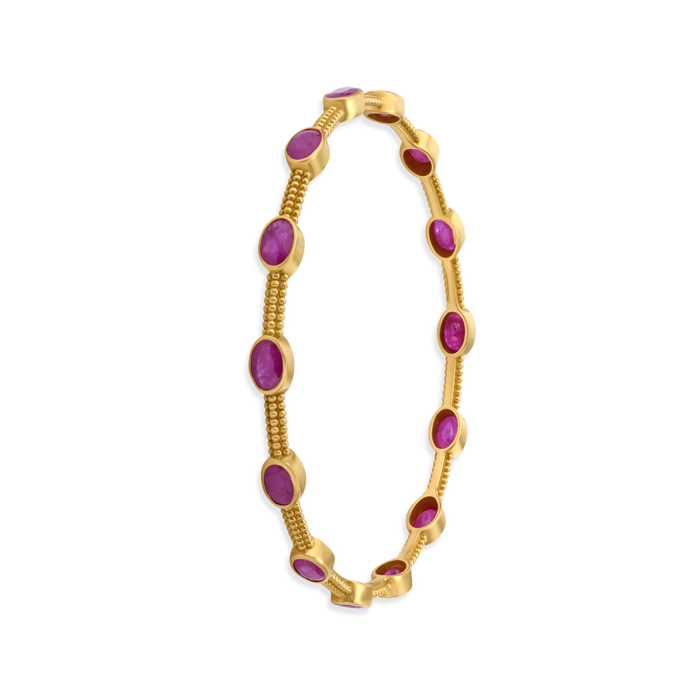 Buy Graceful Gold Ruby Bangle at Best Price | Tanishq US