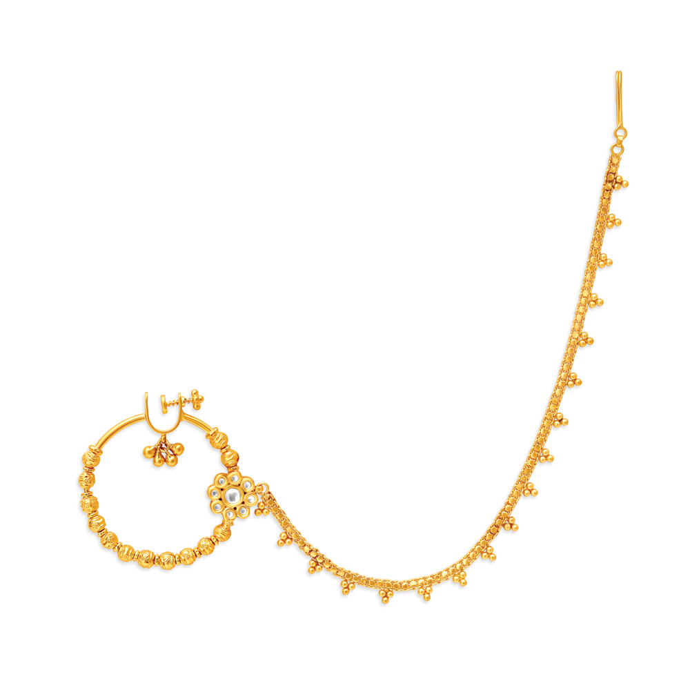 Buy Sublime Floral Gold Nath at Best Price | Tanishq US