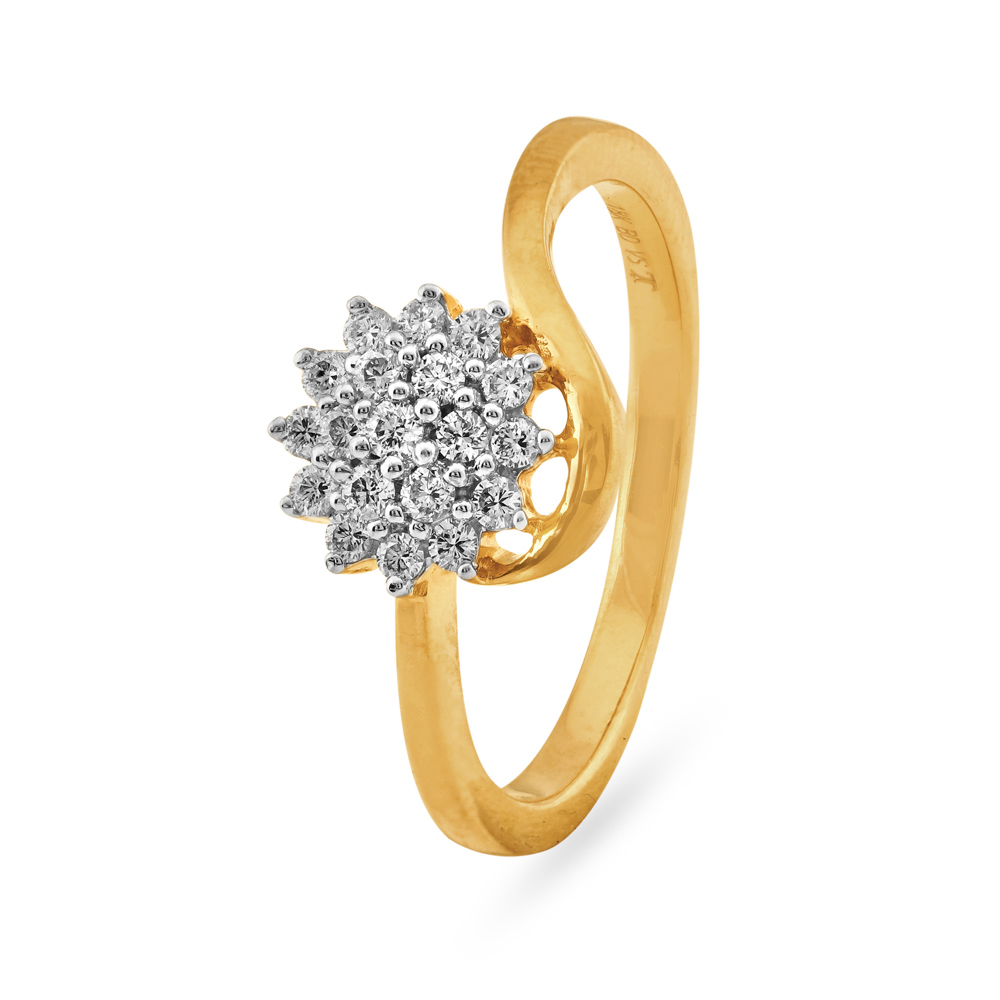 Buy Magnificent 18 Karat Gold And Diamond Floral Ring at Best Price ...