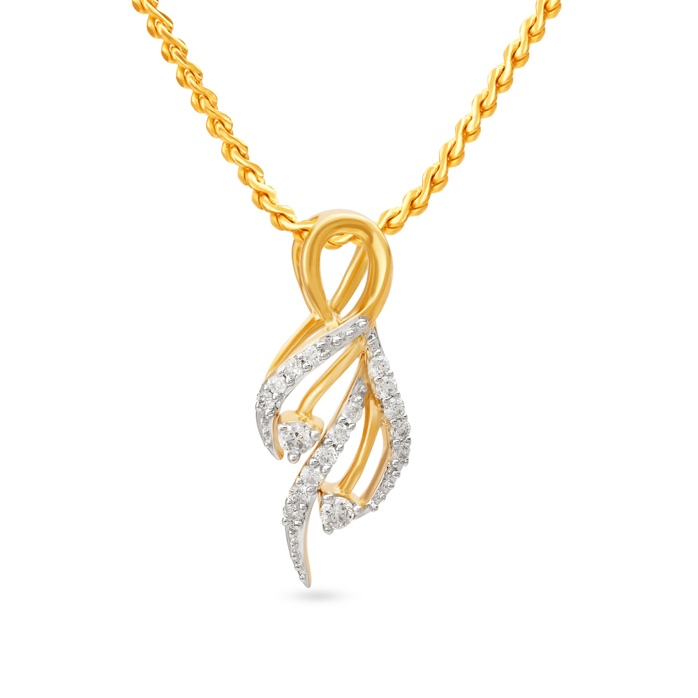 Buy Mesmerizing Abstract Diamond Embellished Gold Pendant at Best Price ...
