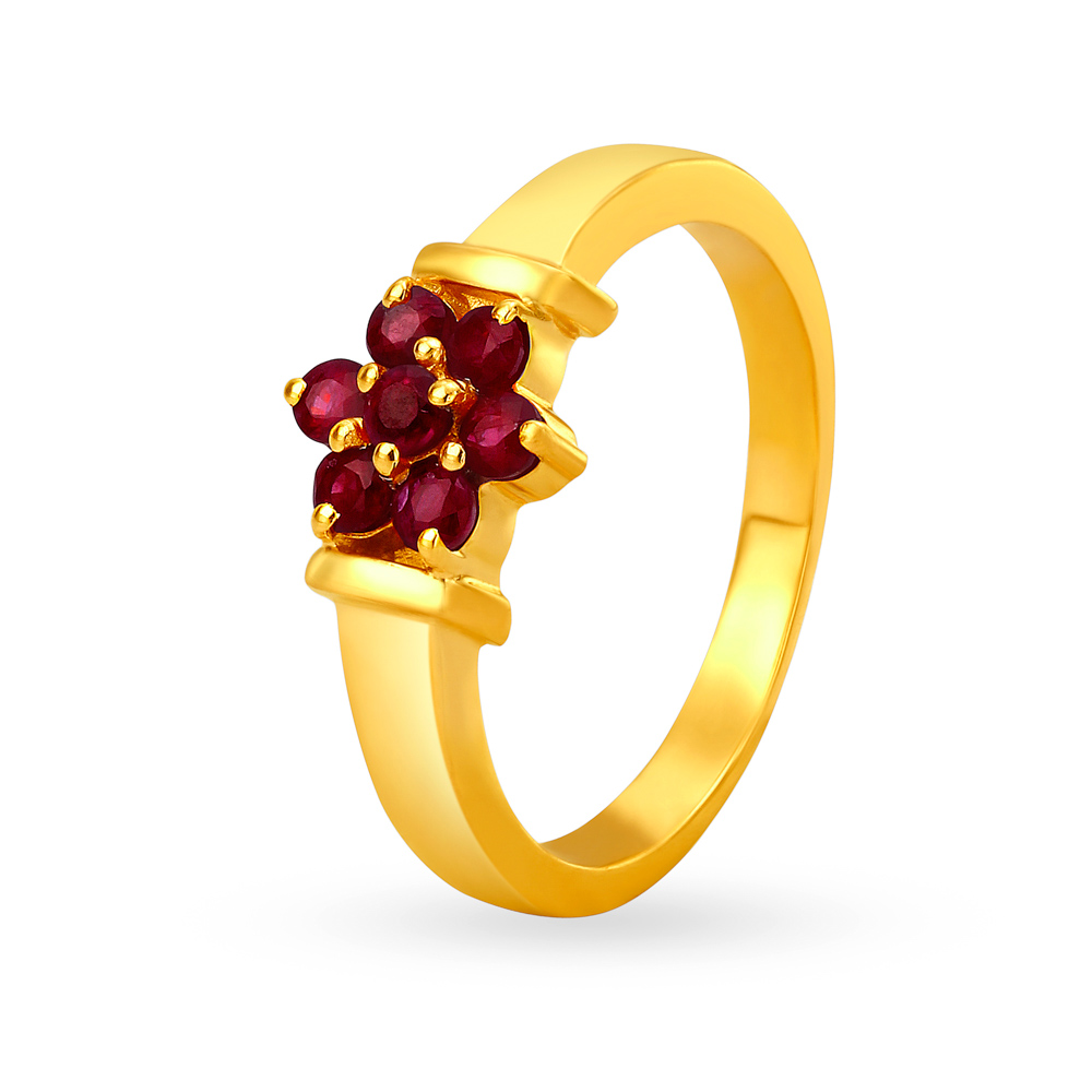 Ruby gold ring tanishq store