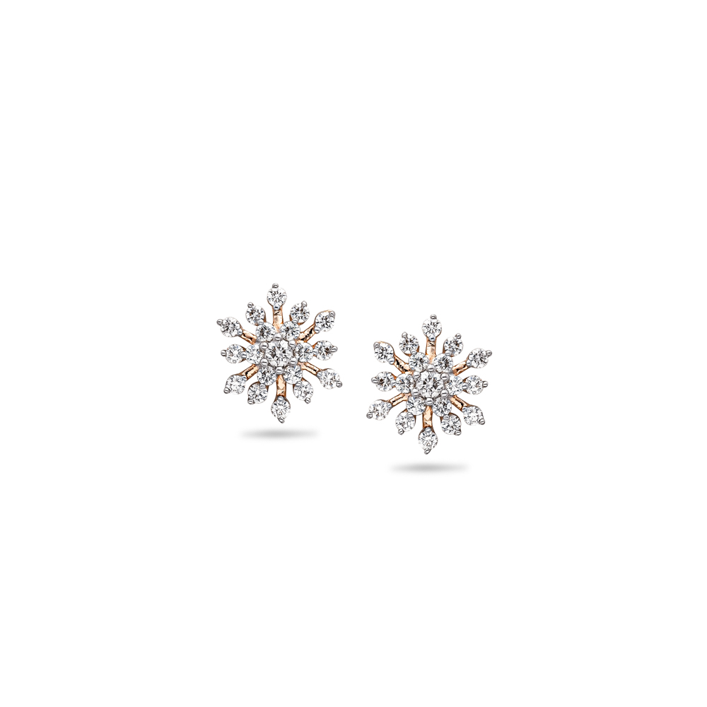 Buy Shimmering Snowflake Diamond Stud Earrings at Best Price | Tanishq US