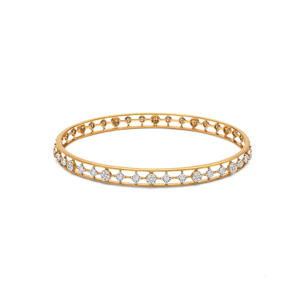 Buy Diamonds All Around Gold Bangle at Best Price | Tanishq US